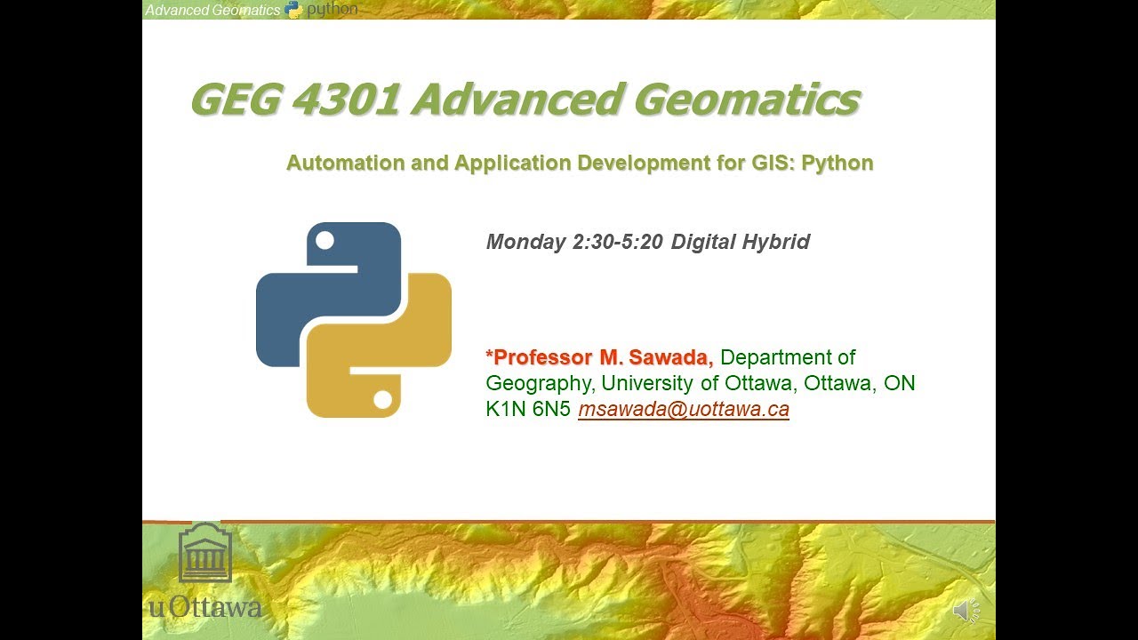 L1 GEG4301 Advanced Geomatics - Introduction - YouTube