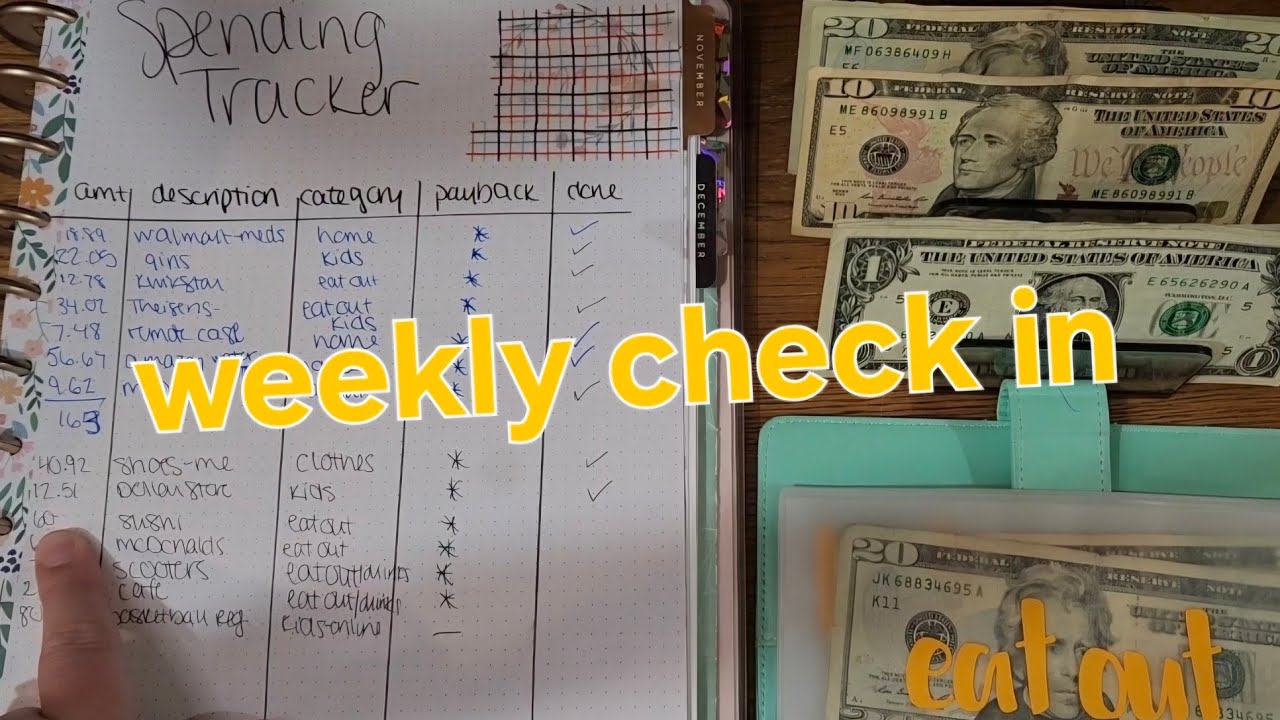 weekly check in | tracking my spending | cash unstuffing - YouTube