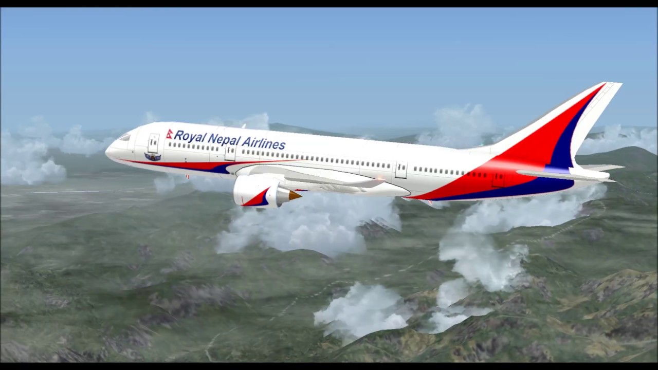 BOEING 7E7 800 NEPAL AIRLINES TAKE OFF FROM KATHMANDU INTL AIRPORT FS9 ...