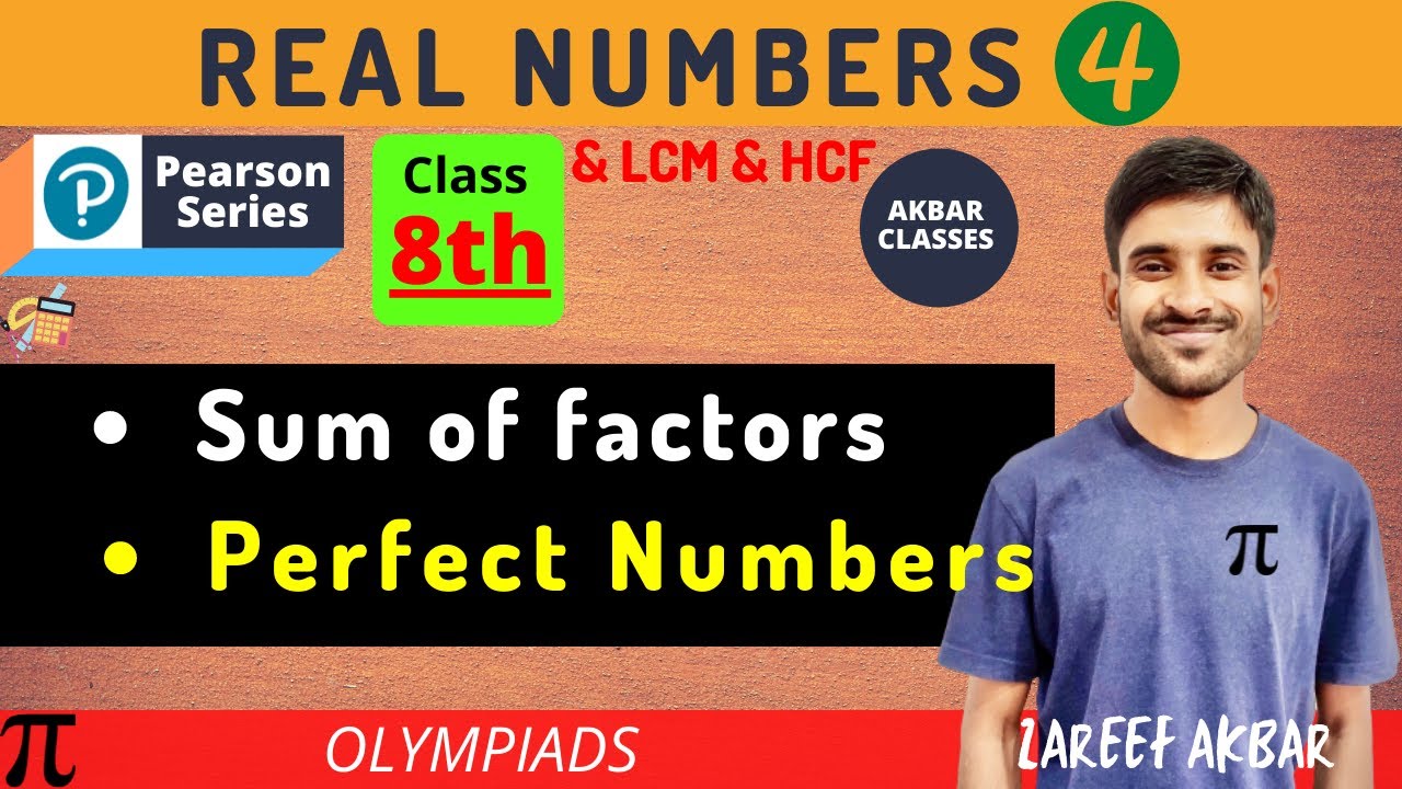 Class 8 | Real Numbers 04 | Sum of Factors of a Number | Perfect ...