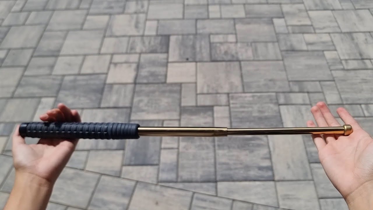 Expandable baton 21" H, hardened, gold | AFG Defense - YouTube