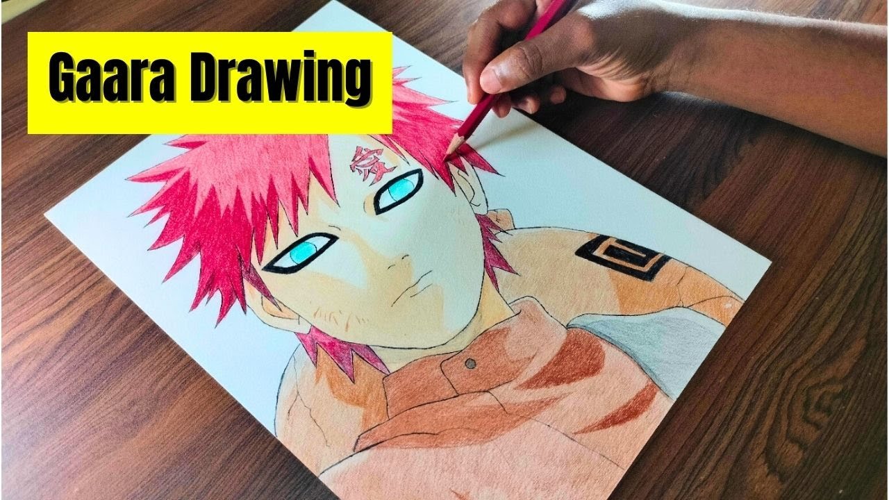 Gaara drawing with colour | gaara drawing - YouTube