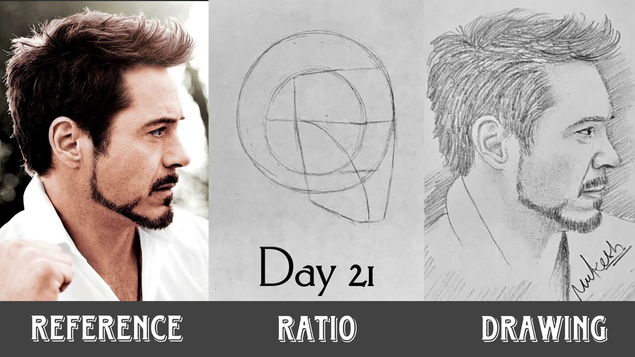loomis method portrait drawing easy : a step by step tutorial | Day 21 ...