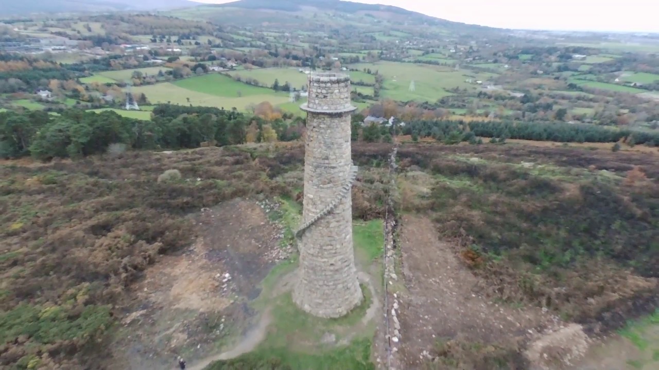 Ballycorus Lead Mine Flu Chimney, Carrickgollgan Hill drone footage ...