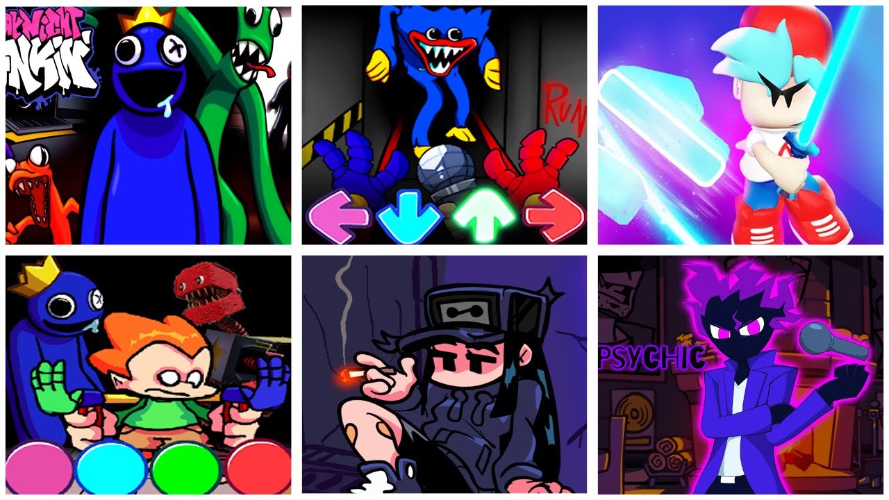 FNF Rainbow Friends, FNF Poppy Playtime, FNF Pico, FNF Mind Games, FNF ...