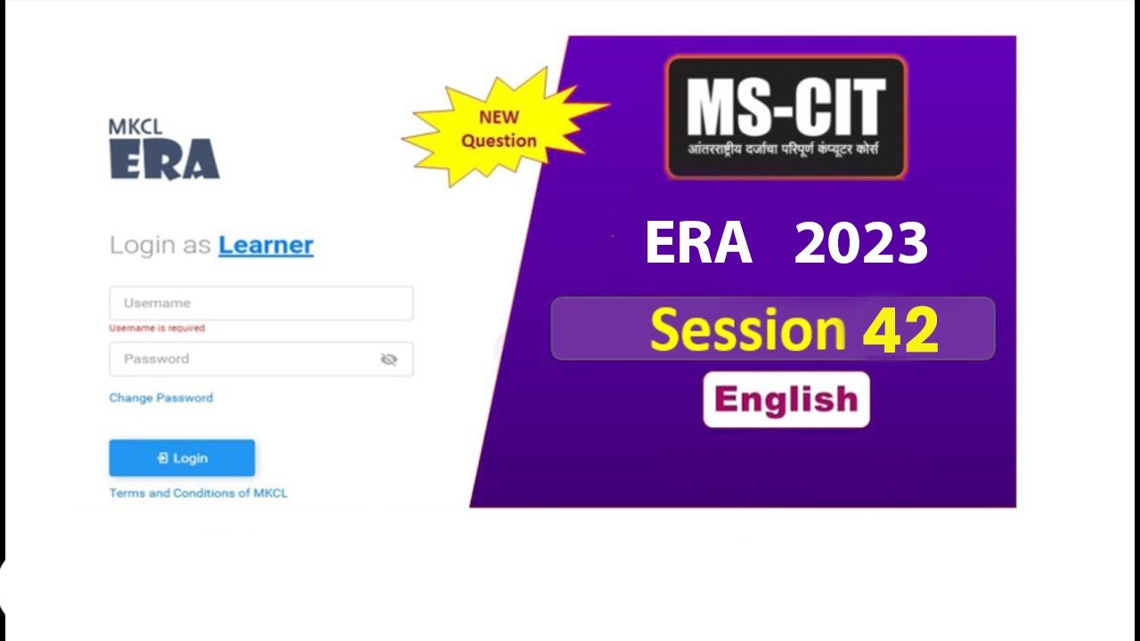 ERA Session 42 2023 | MSCIT ERA Session 42 | ERA Session 42 in English - YouTube