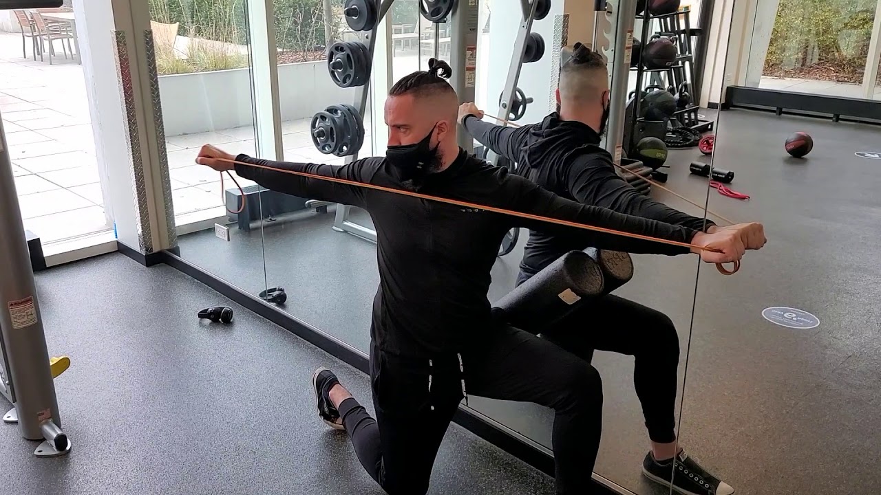 Half Kneeling Banded Thoracic Rotation - YouTube