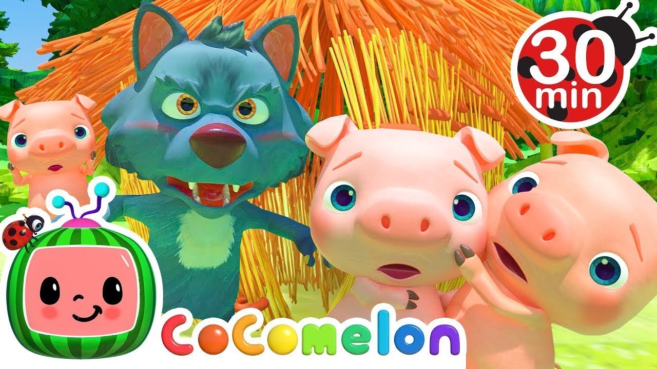 Three Little Pigs | CoComelon Nursery Rhymes & Kids Songs | five little ...