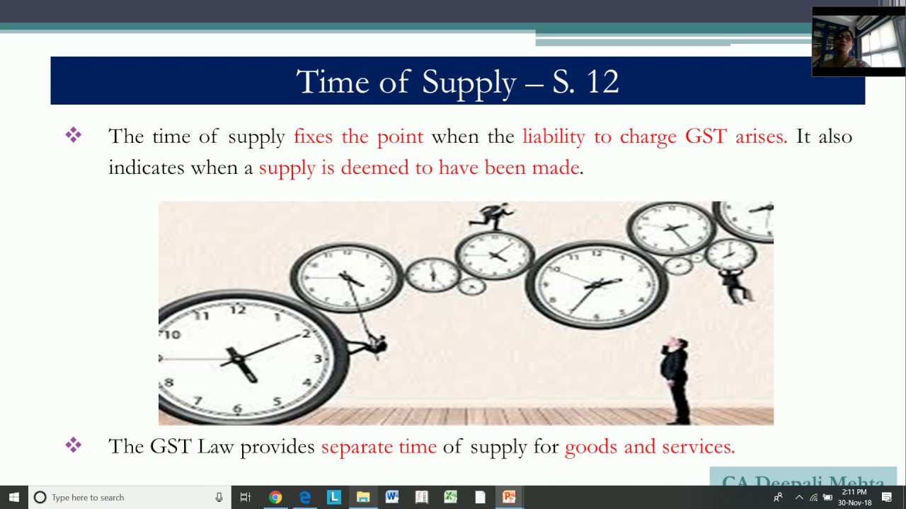 "Time of Supply of Goods and Services"by CA Deepali Mehta at GSTPAM ...