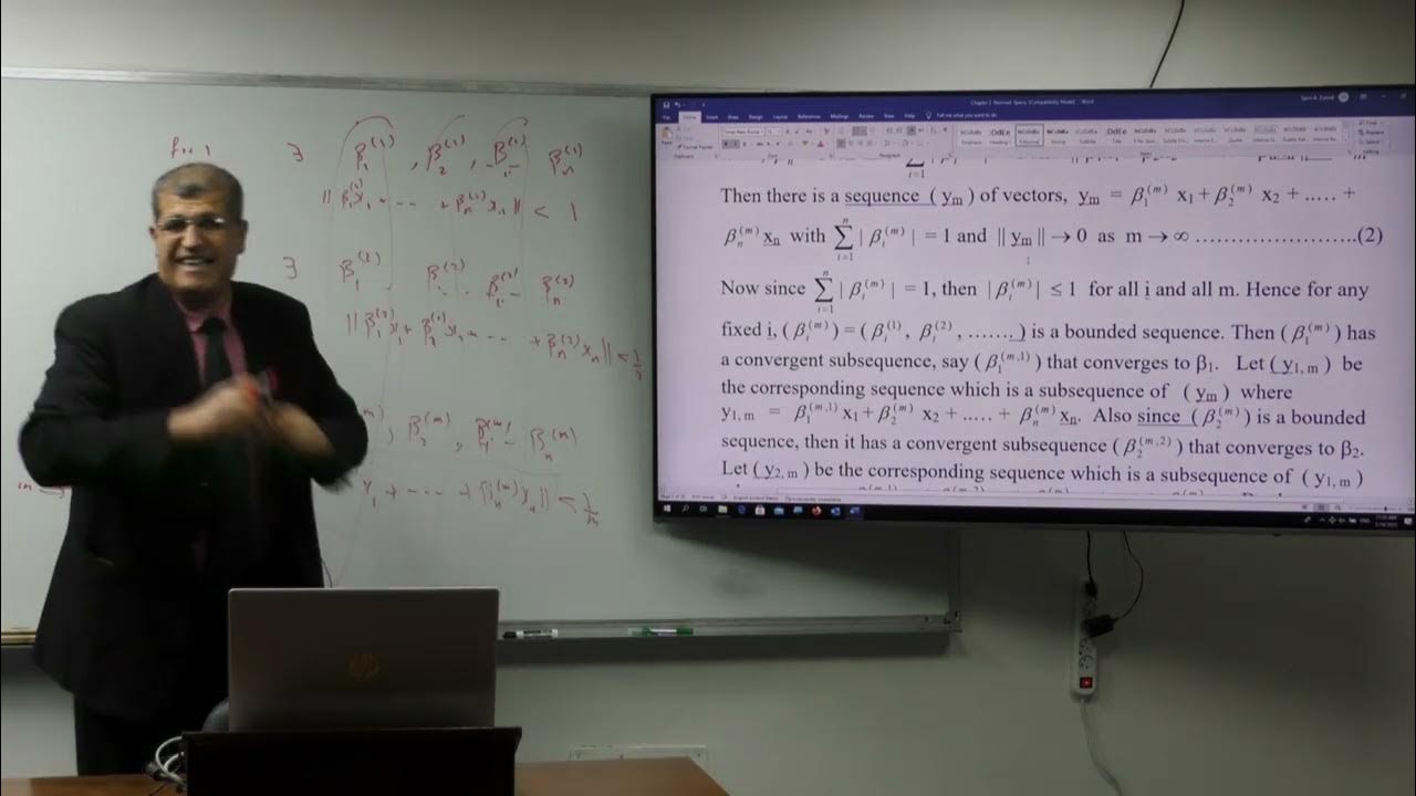 Lecture 10: 2.4 Finite Dimensional Normed Spaces & Subspaces - YouTube