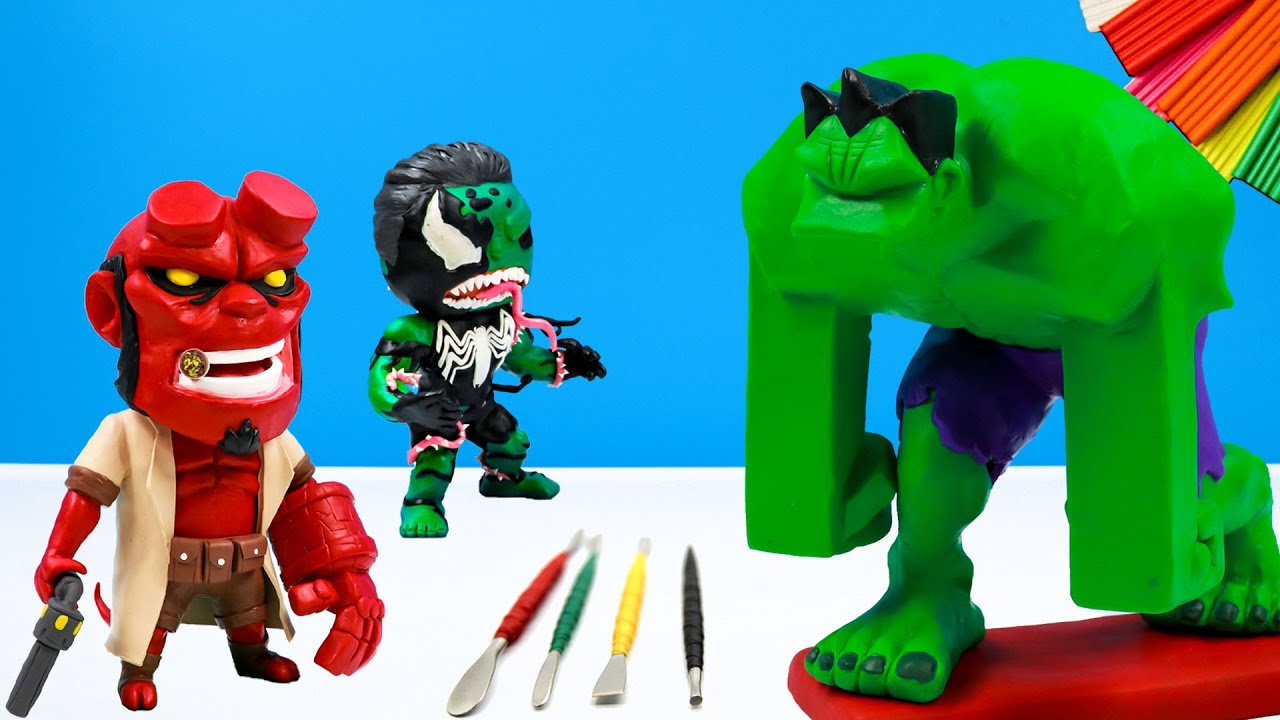 Making Giant Hulk with clay 🧟 Superheroes Marvel 🧟 Polymer Clay ...