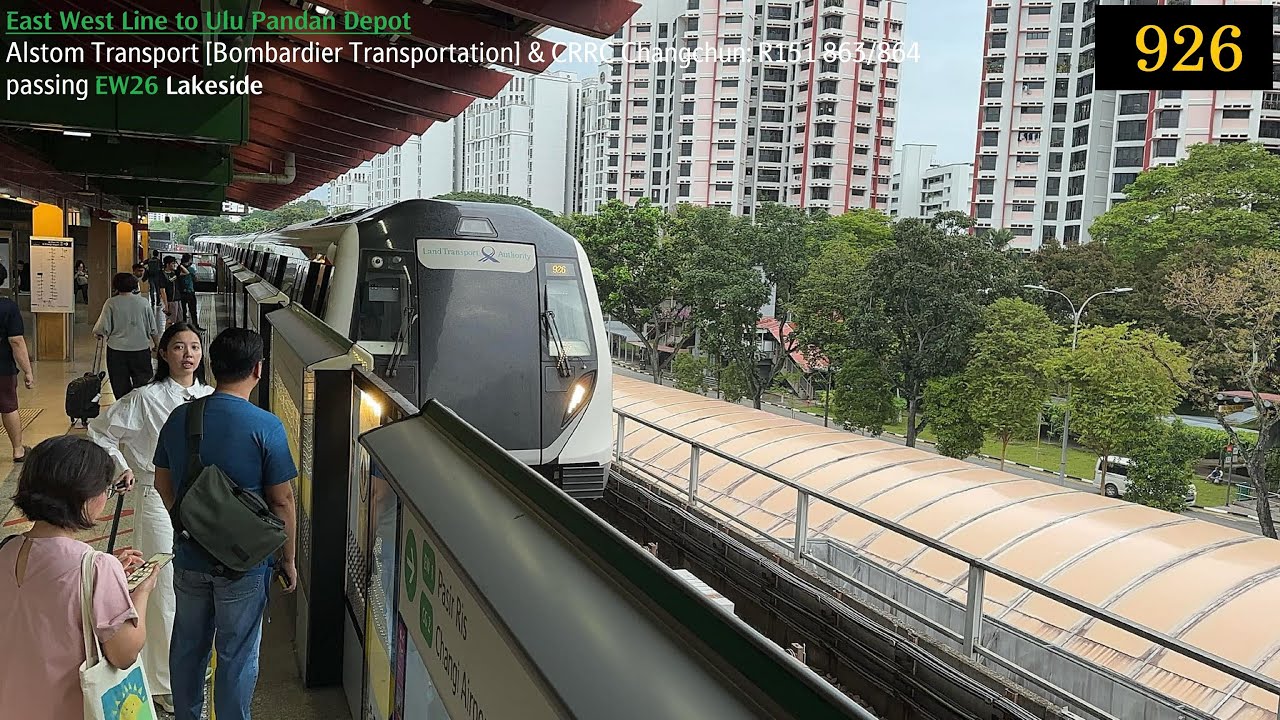 ⁴ᴷ [Just replaced] SMRT Trains, EWL NIS Train passing Lakeside - Alstom ...
