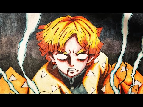 How To Draw Zenitsu Thunder Breathing From Kimetsu no Yaiba #drawing # ...