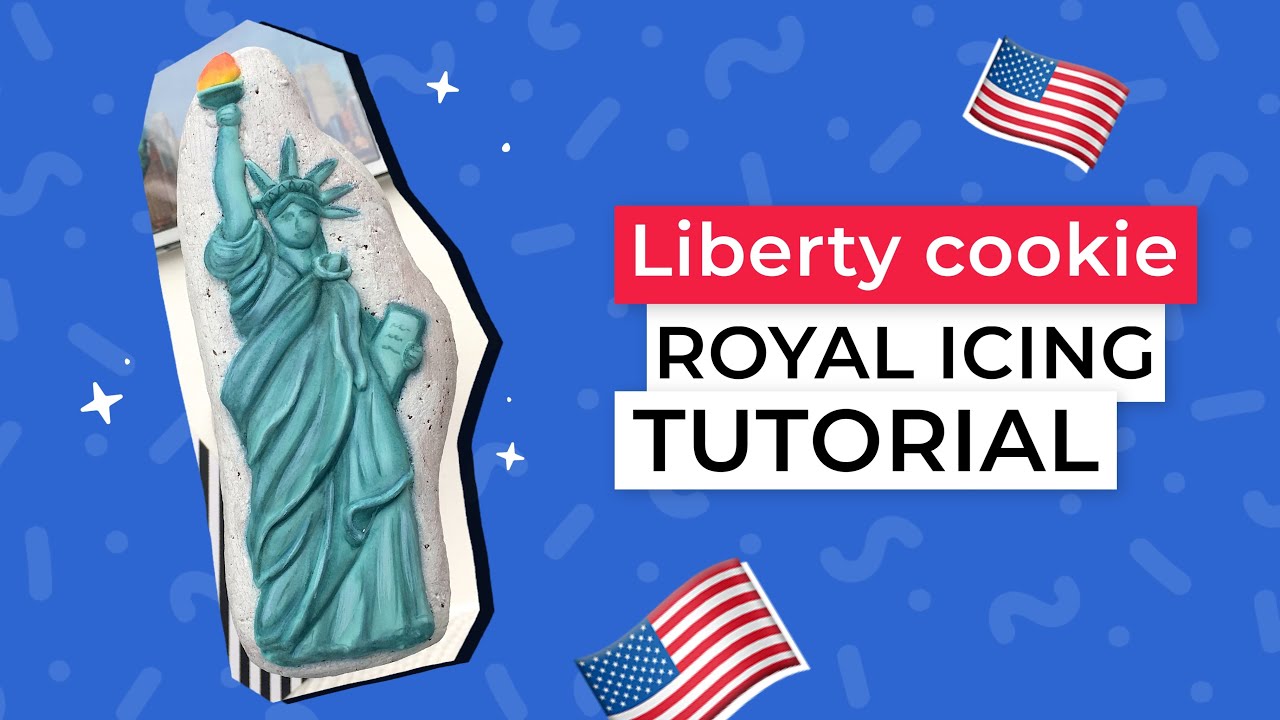 Liberty cookie royal icing cookie tutorial. 4 July, Independence Day ...
