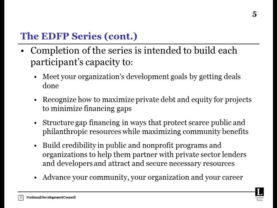 Webinar: NDC’s Economic Development Finance Certification Training ...