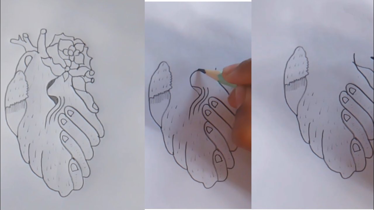 Heart sketching||Heart sketch drawing tutorial beginners||Simply hearts ...