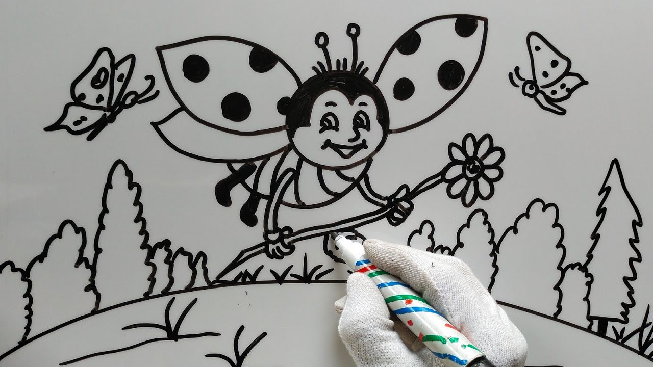 Flying Ladybug Drawing