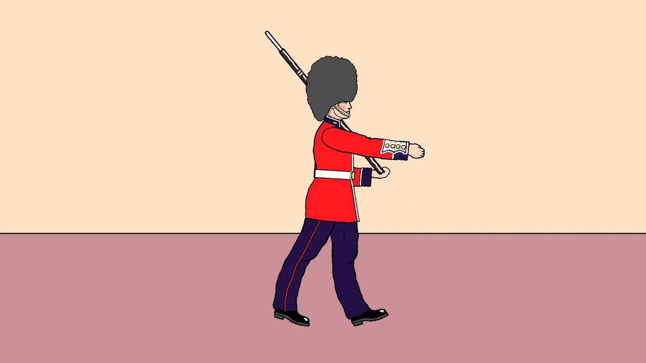 Grenadier Guardsman marching animation. - YouTube
