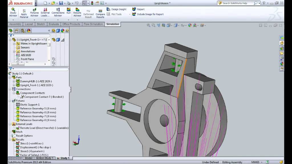 Upright Finite Element Analysis- Static Analysis FSAE, BAJA, SUPRA ...