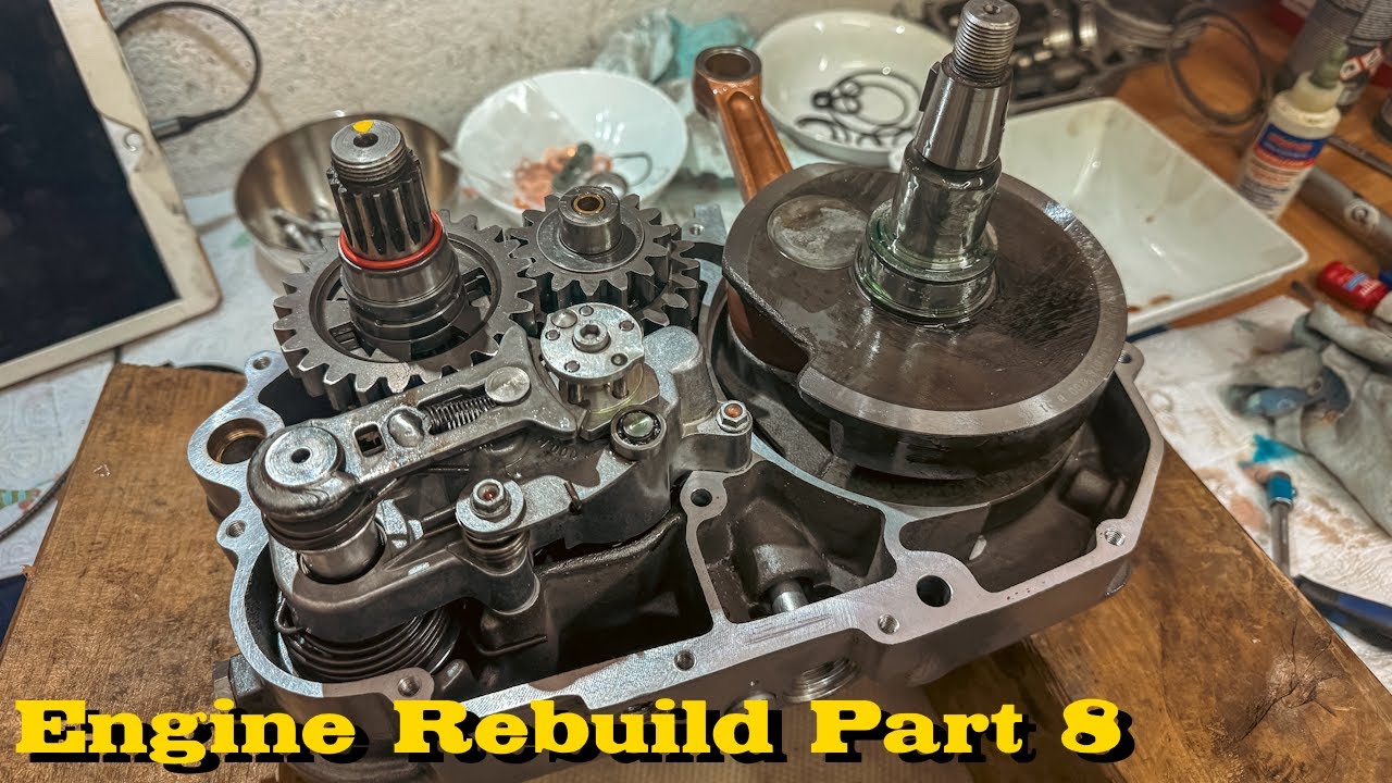 KTM 640 LC4 - New Engine Bearings | Install Transmission | Closing the ...