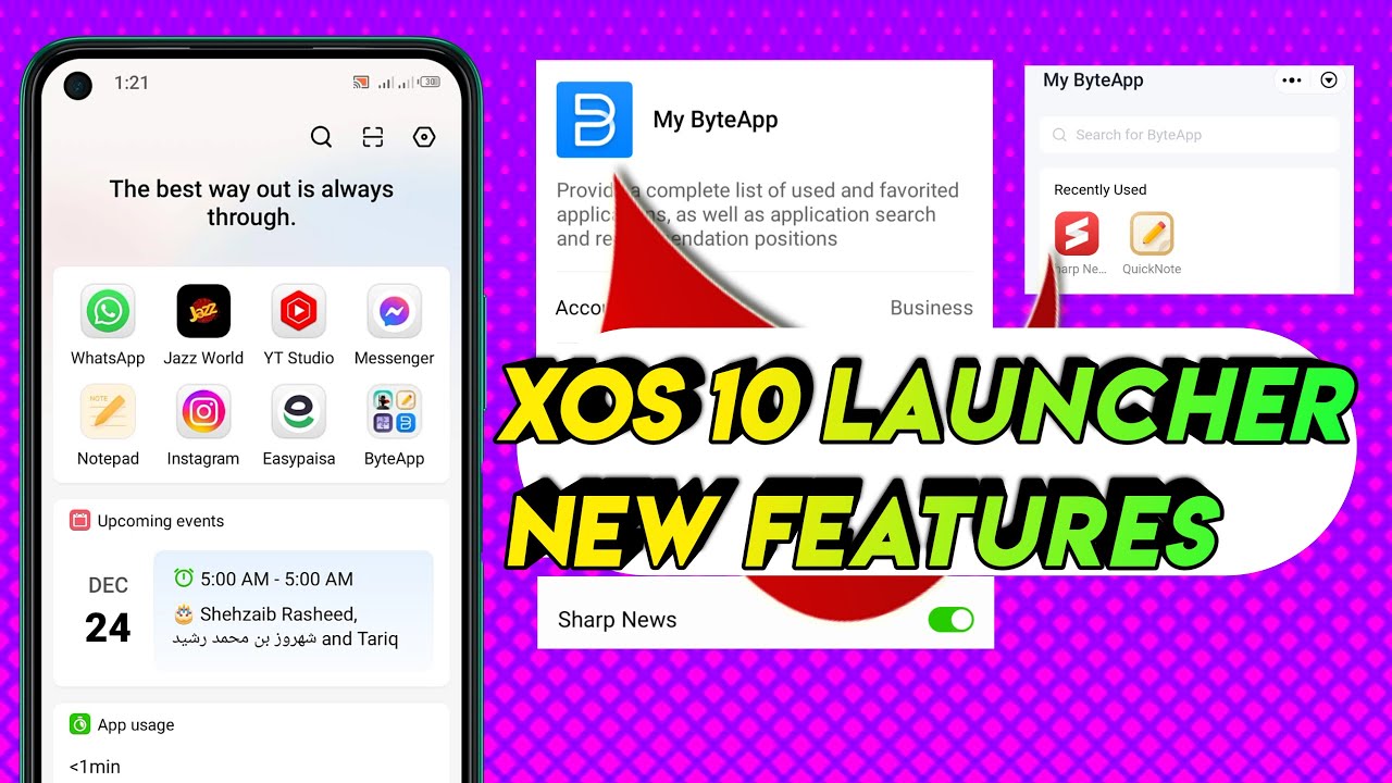 Xos 10 Launcher Get New Byte App & Events Features 😱 - YouTube