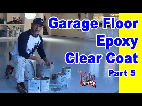 Epoxy Floor Clear Coat Application.  Garage Floor Epoxy Instructions.  DIY Concrete coatings.