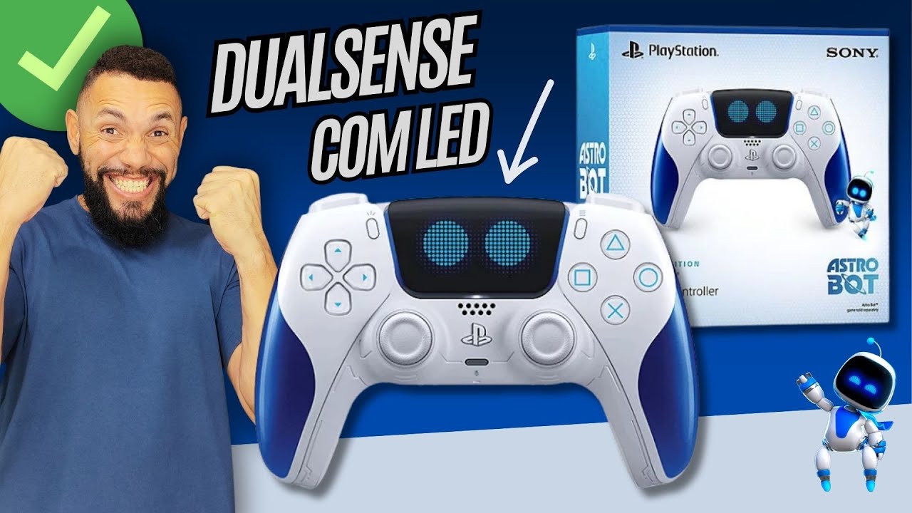 NOVO DUALSENSE CONTROLE DO PS5 ASTRO BOT COM LED NO TOUCHPAD, CHEGOU ...