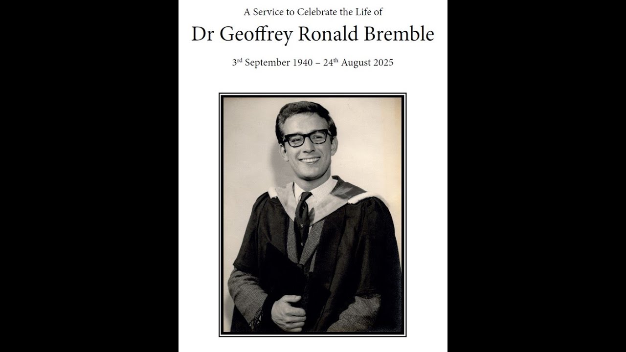 Funeral Service of Dr Geoffrey Bremble - YouTube