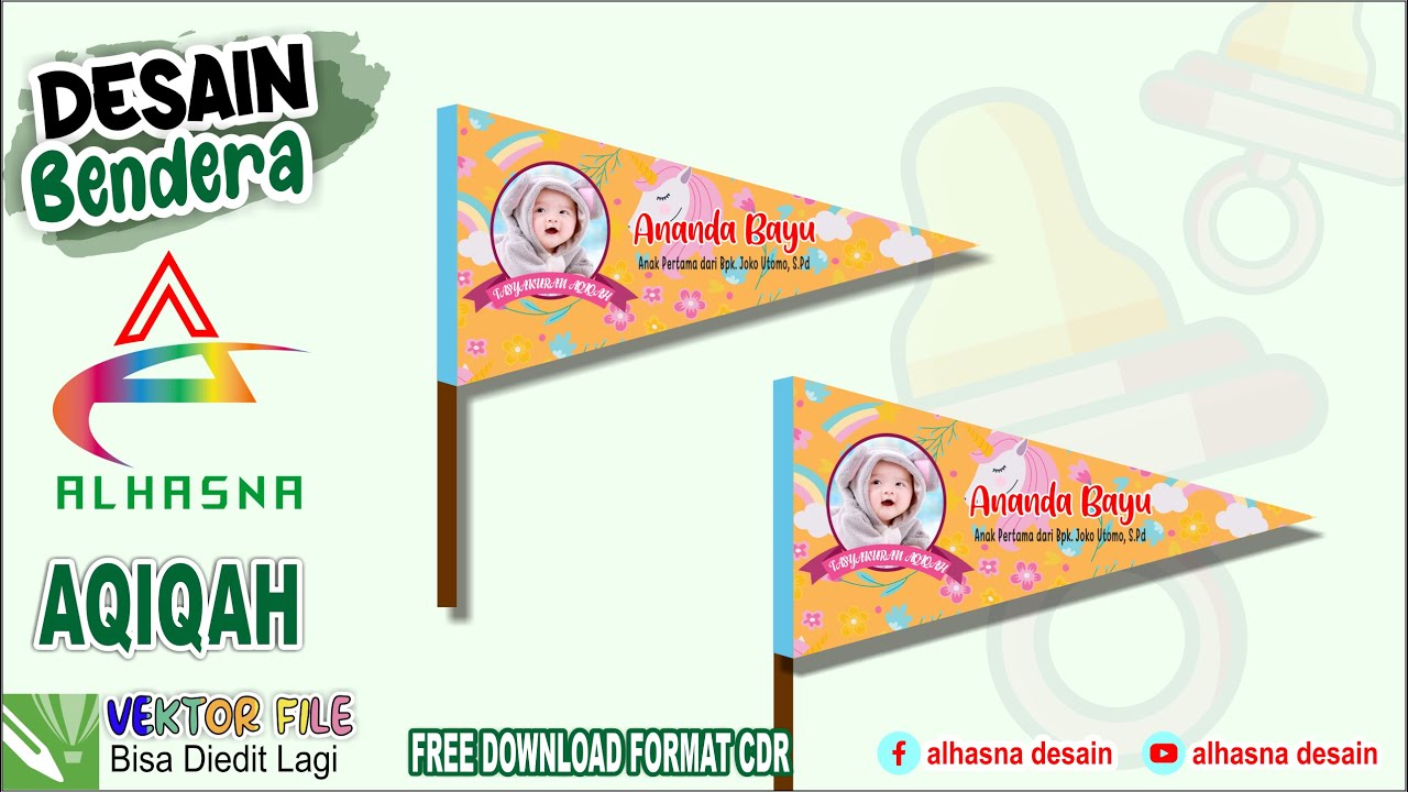 Cara Desain Bendera Aqiqah dengan Coreldraw | Free Download - YouTube