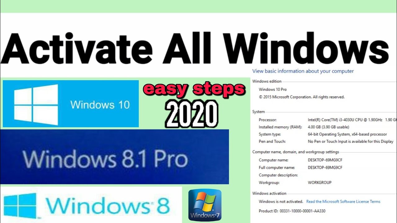 Activate all Windows |Windows is not activated problem solution ...