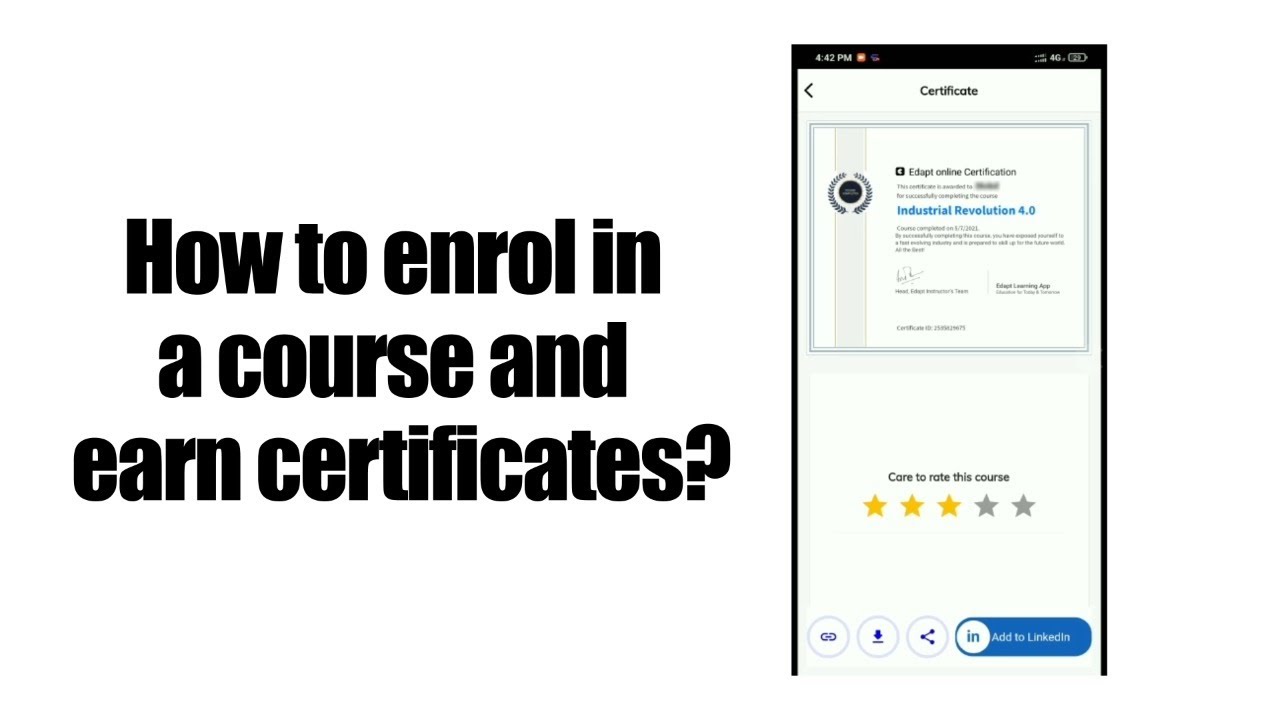 How to Enrol in a Course and Earn Certificates? | Edapt App - Explained ...
