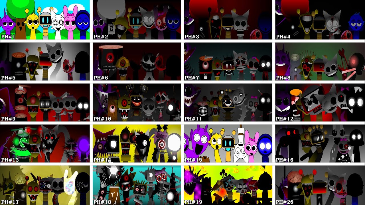 "Happy" - All characters together in Incredibox | Stages 1-20 Part 4 ...