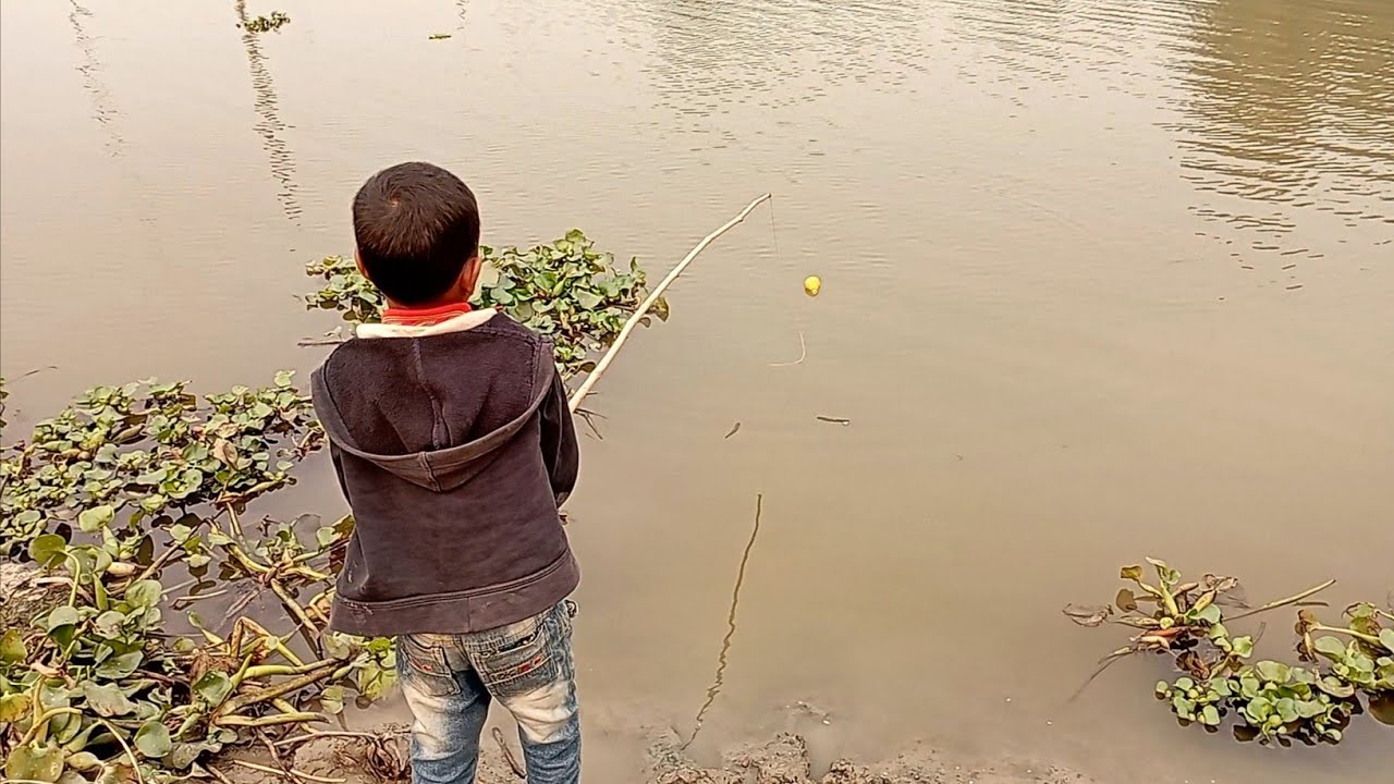 Freaks Boy Catch Catfish By Hook In Village River I Unbelievable Fish ...