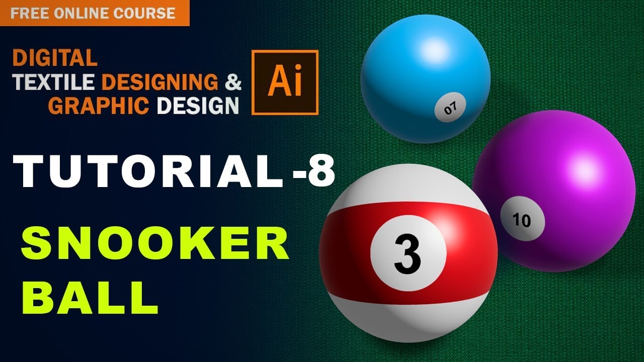 Snooker ball in illustrator | Tutorial-8 | #tutorial #graphicdesign # ...