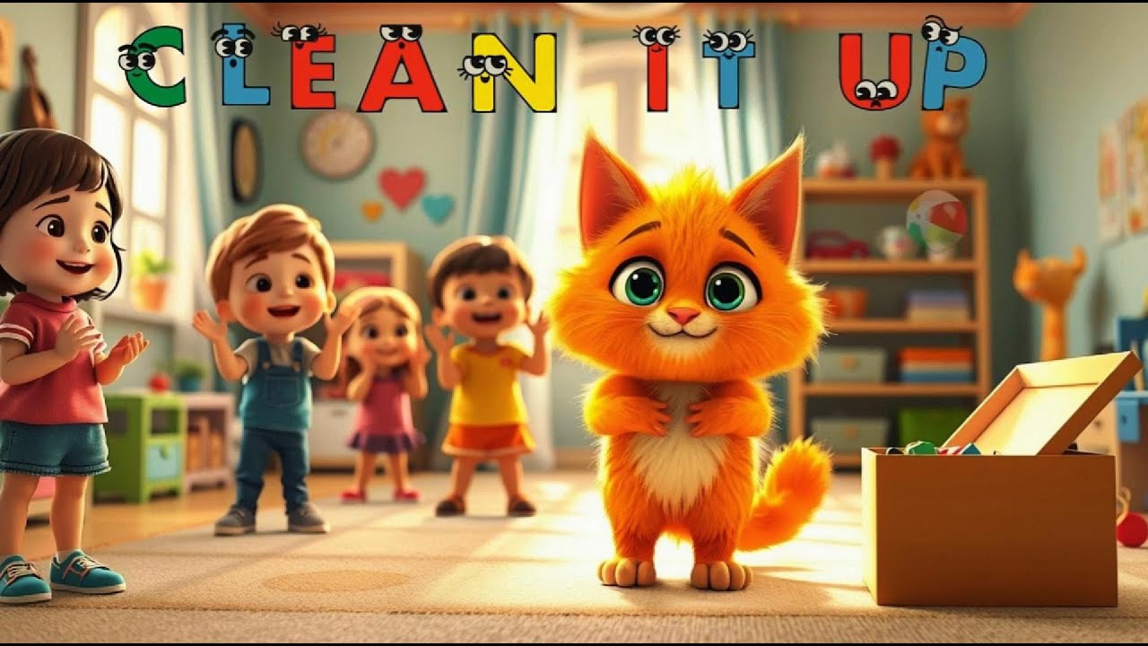 🎵 The Clean-Up Cat Song! 🐱 | Fun Kids’ Song About Cleaning Up ...