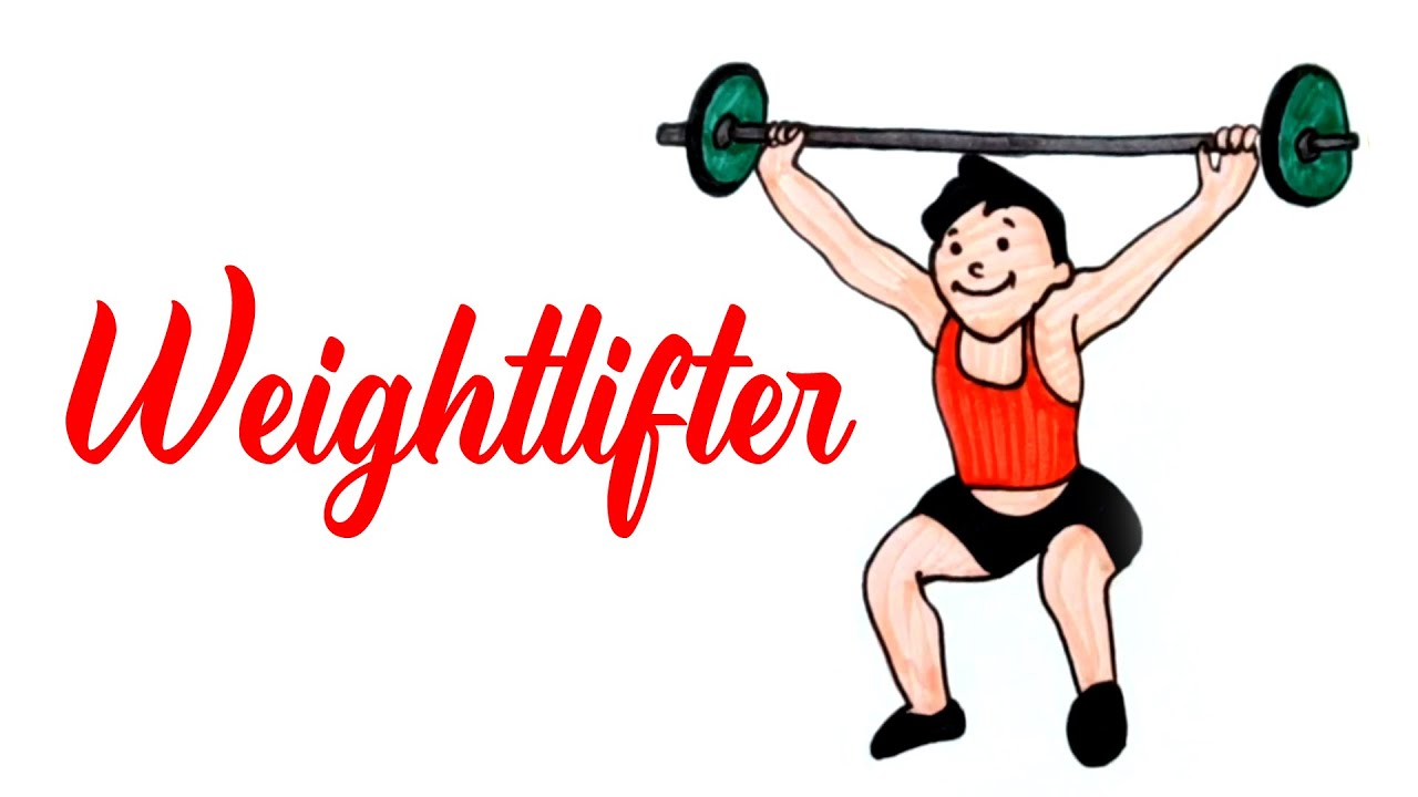How to Draw Weightlifter | Weightlifter Athlete Drawing| Draw Dots ...