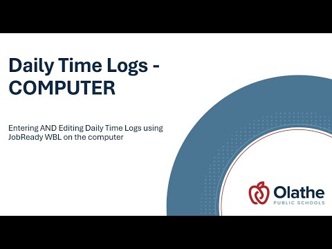 JobReady WBL - Daily Time Logs w/COMPUTER - YouTube