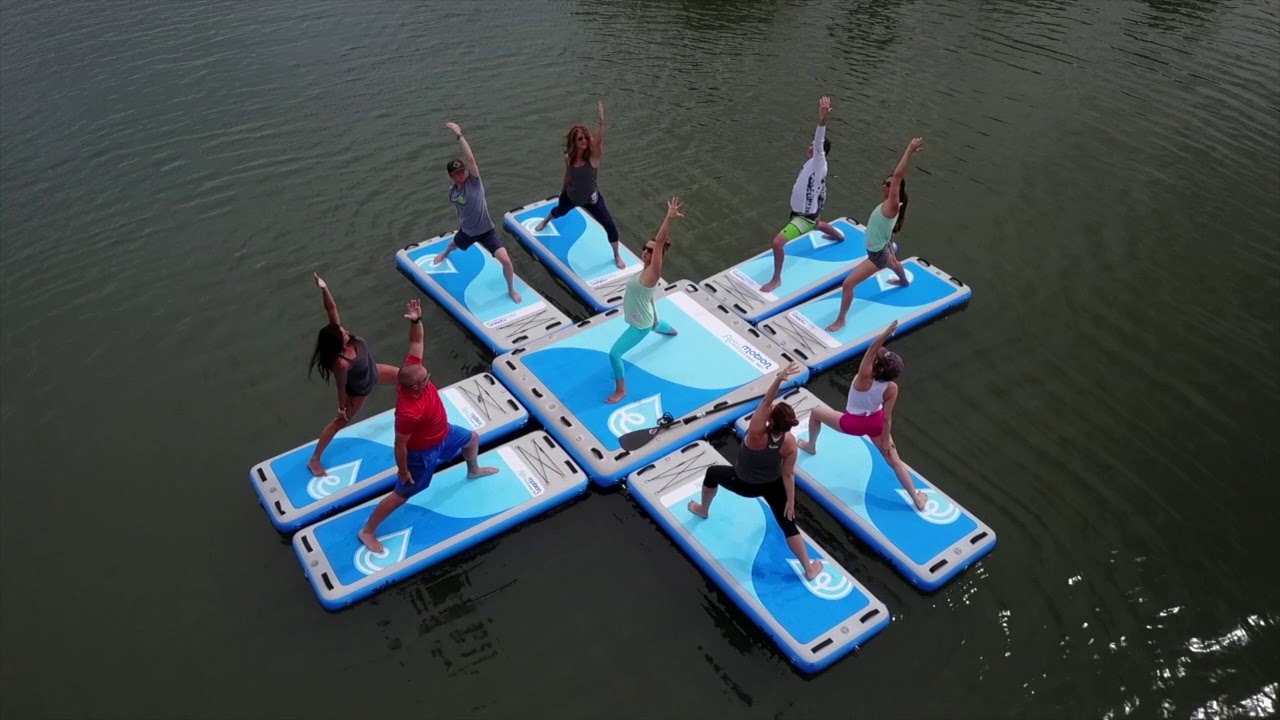 Flow Motion Fitness Mat. Aquatic fitness with a karate kick - YouTube