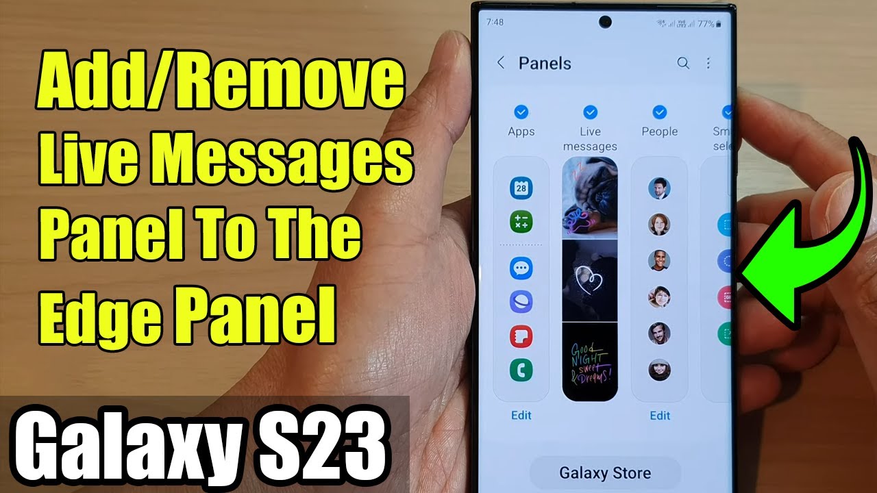 Galaxy S23 s How To Add Remove The Live Messages Panel To The Edge Galaxy S23 s How To Add Remove The Live Messages Panel To The Edge