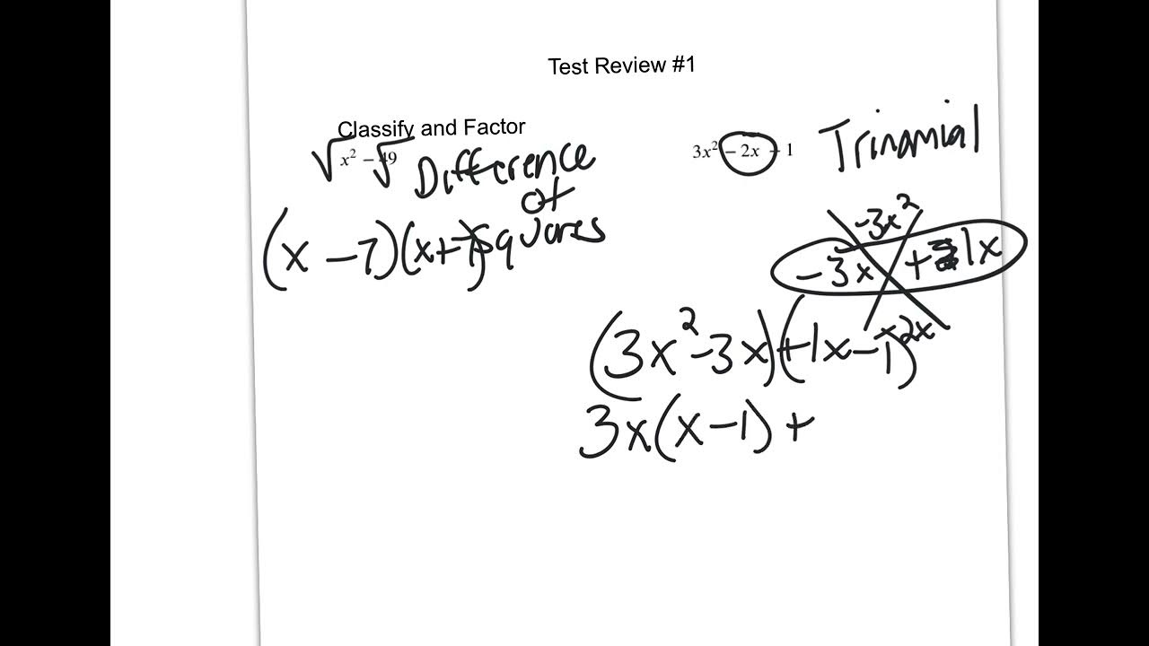 Factoring Test Review #1 - YouTube