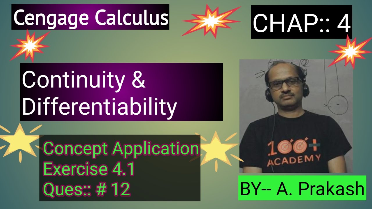 Cengage Calculus Sol.,Chap.(4), Continuity & Differentiability “Concept ...