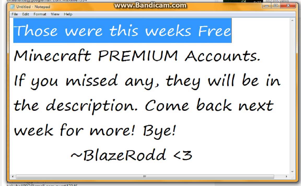 Free Minecraft Account List (November 2014) 11/5/2014 - YouTube