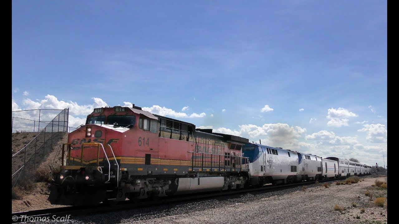 BNSF 614 Leads Amtrak 4 4K - YouTube