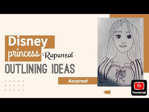 Disney princess Rapunzel drawing outline ideas💡 - YouTube