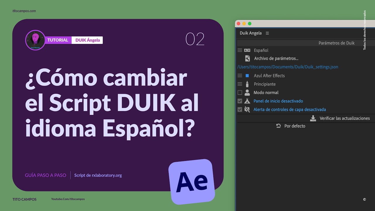 DUIK Ángela | 02 | ¿Cómo cambiar el Script DUIK a Idioma Español ...