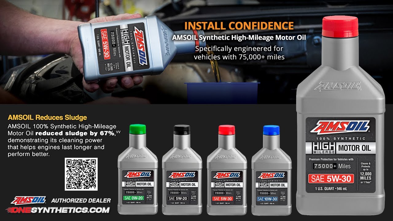 AMSOIL 100% Synthetic High-Mileage Motor Oil | Engineered for vehicles ...