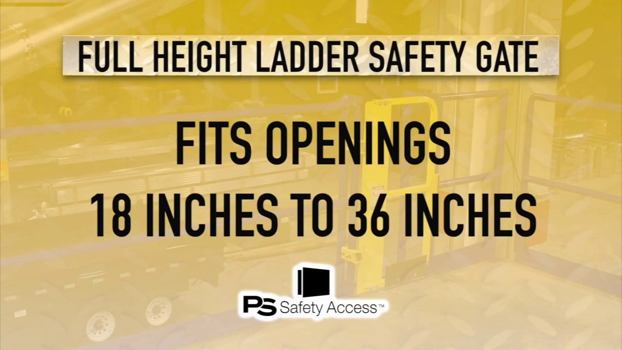 Full Height Ladder Safety Gate - YouTube