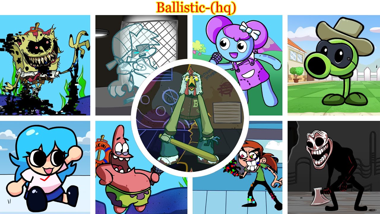 FNF Ballistic (HQ) - But Different Characters Sing It🎵(Everyone Sings ...