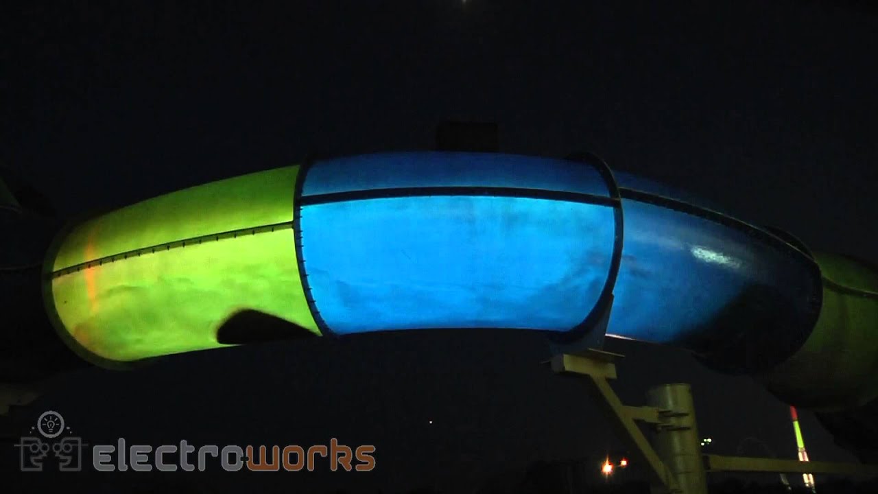 Waterslide with LED lights and Music installed by Electro-Works Inc ...