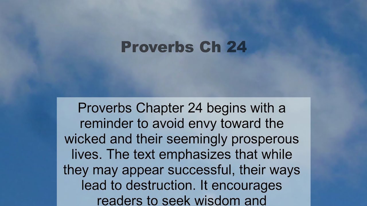 Proverbs Chapter 24 summary and read together - YouTube